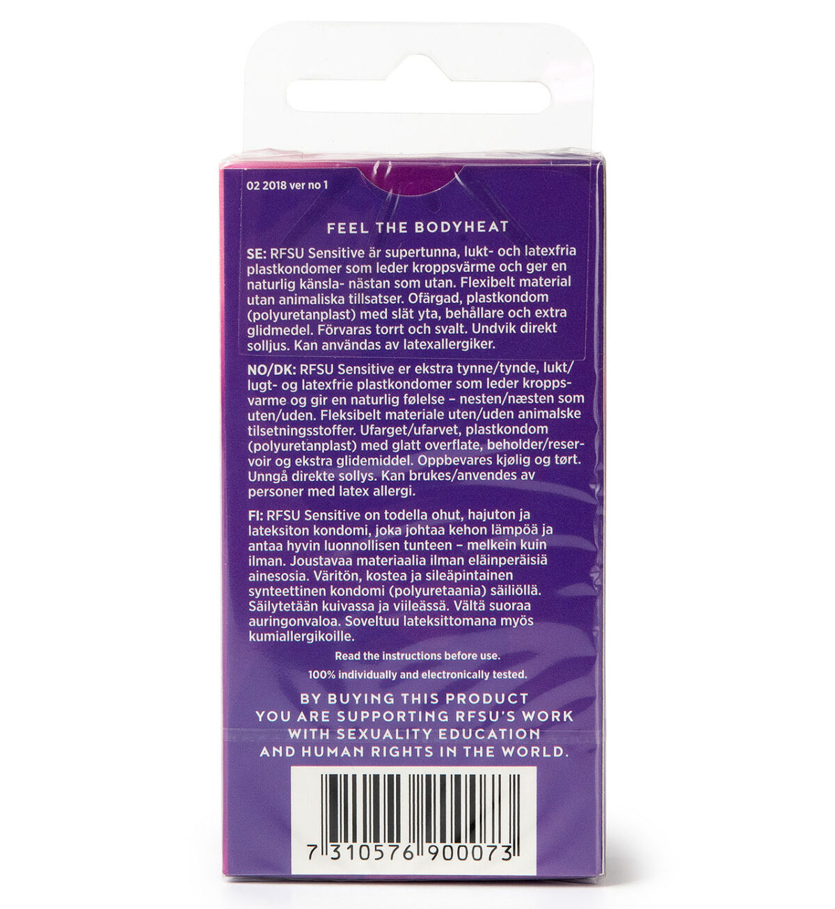 RFSU Sensitive latex-free condom 6 pack